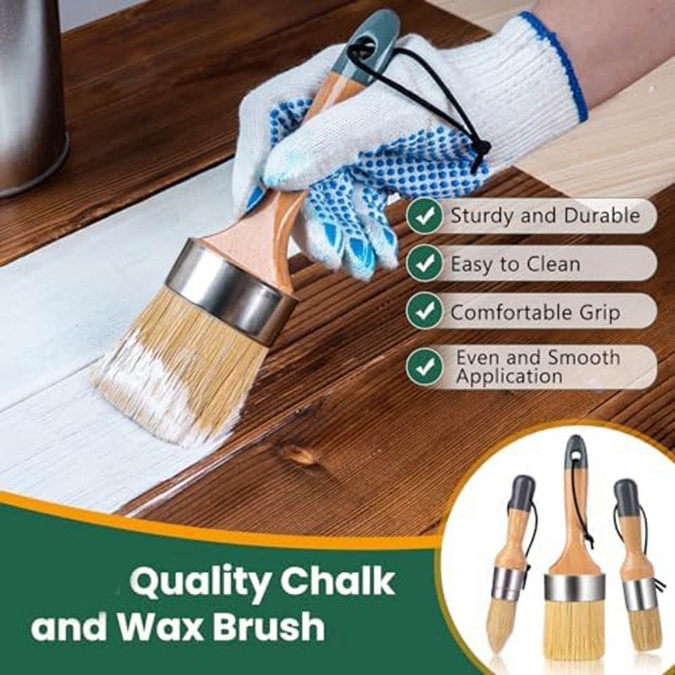 Chalk and Wax Paint Brush Set, Chalk Paint, Milk Paint for Furniture ...