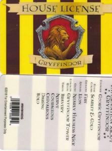 Gryffindor Hogwarts License Harry Potter fake id card Drivers License ...