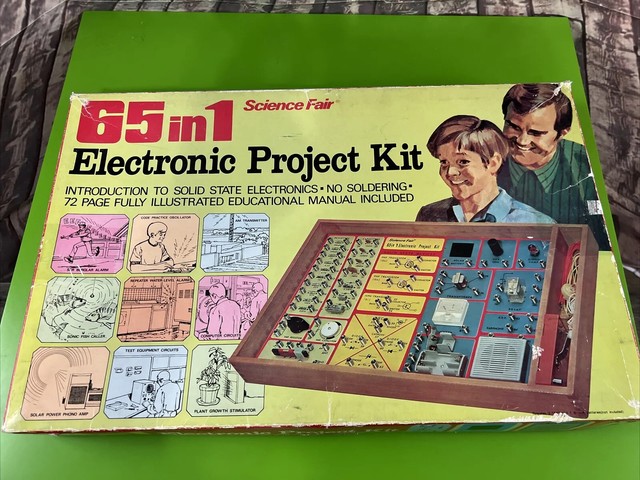 Vintage Science Fair 65 in 1 Electronic Project Kit Radio Shack Toy ...