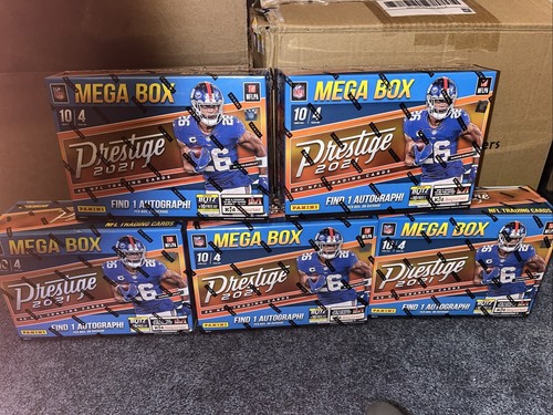 (5) 2021 Panini Prestige MEGA Box NFL Football LOT 5 Autos & 25 Hyper ...