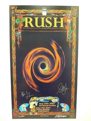 RUSH Lithograph Art Poster 2002 BAS Guaranteed Signed by Lee Lifeson ...