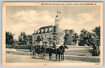 c1930s Capitol Building Colonial Coach Williamsburg Virginia Vintage ...