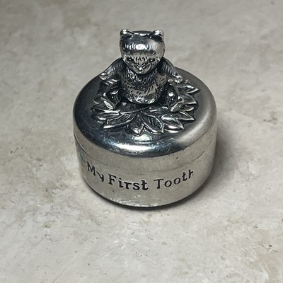 Teddy Bear My First Tooth Hinged Metal Mini Box | eBay