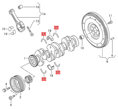 Genuine Set Of Thrust Washers Bearing 1-3.5 Bearing 3 Upper Lower ...