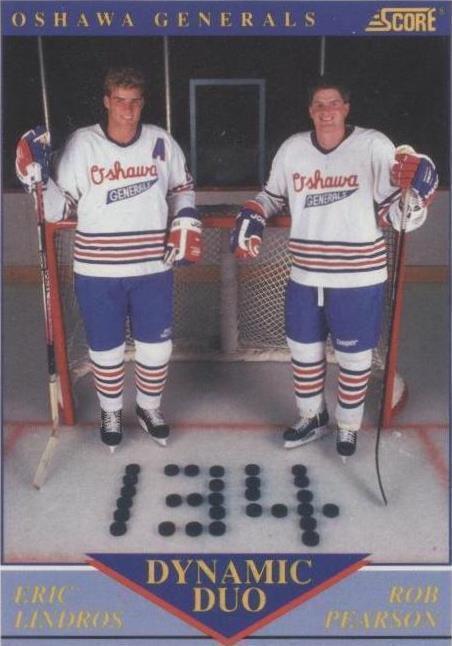 1991-92 Score Canadian - Eric Lindros, Rob Pearson #385 Bilingual (RC ...
