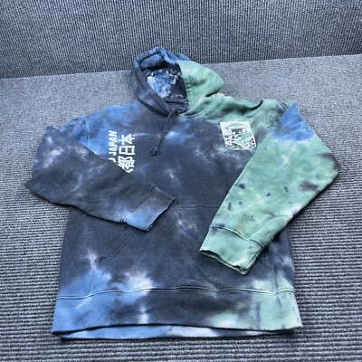 Blue Tie Dye Neon Riot Stretchy Pullover Hoodie Mens Size Small tokyo ...