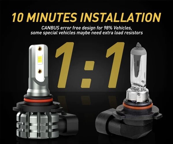 For Hyundai Santa Fe 2019-2023 9005 Led Headlight Bulbs Hyper White ...