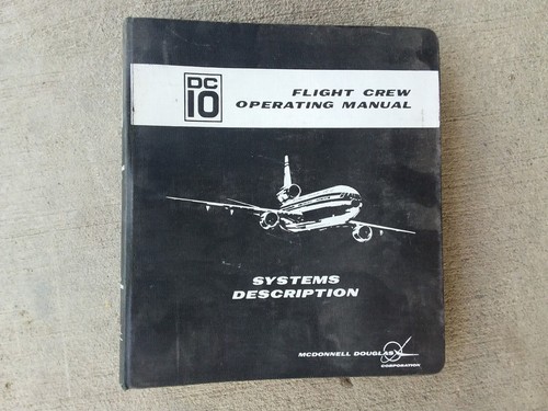 Vintage 1980 DC-10 Flight Crew Operating Manual Rare Aviation Eph ...