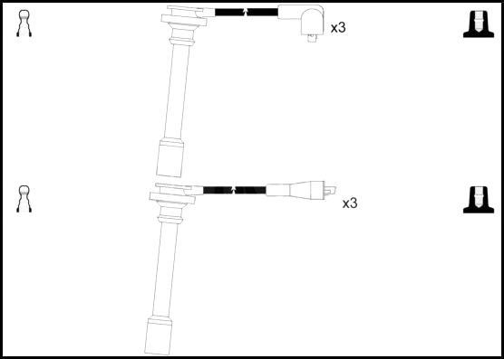 73406 Ignition Cable Leads Kit MITSUBISHI Challenger PAJERO Md173402 ...