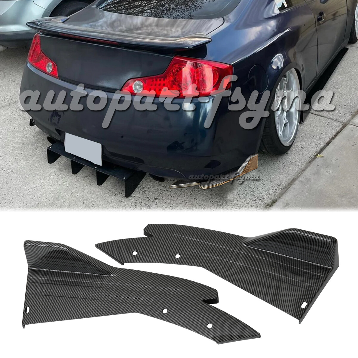 For Ifiniti G35 G37 Coupe Rear Diffuser Wrap Lips Splitter Canard ...