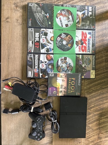 Sony Playstation 2 PS2 Slim Console Bundle Lot With GTA 10 Games ...