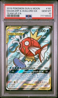 Magikarp & Wailord GX Team Up Tag Team Alternate Art # 161/181 PSA 10 ...
