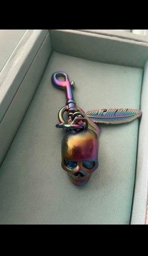 Coach Oil Slick Skull FOB Keychain Charm RARE | eBay