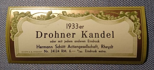 Old Wine Label Sample Label Bottle Neck Label Label Drohner Kandel ...