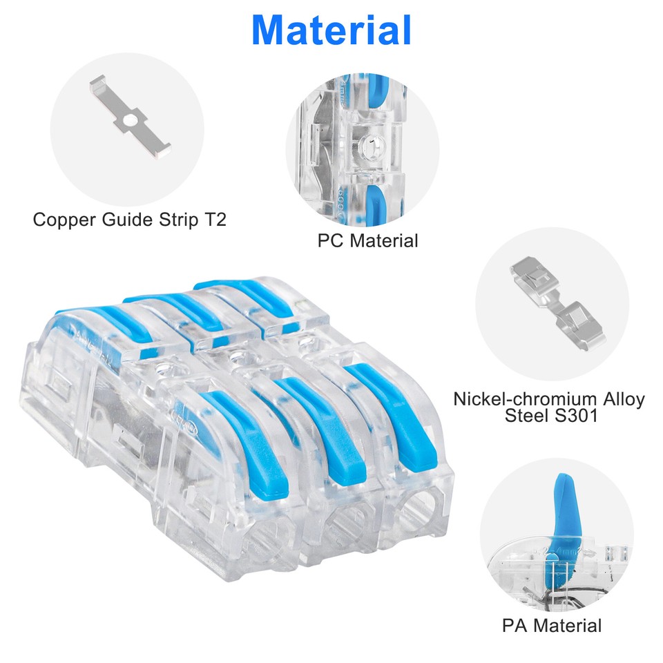 80Pcs 28-12AWG Lever Wire Connectors Quick Connect Electrical Splicing ...