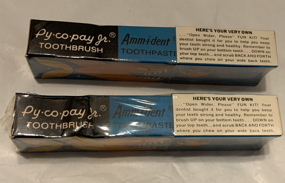 Pycopay Ammident Vtg Dentist Promo Toothpaste/Toothbrush 3 Piece 2 ...