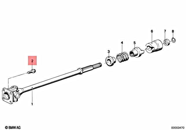 Genuine BMW Drive Shaft Bolt Airheads R100 R90 R80 R75 R60 R50 New ...