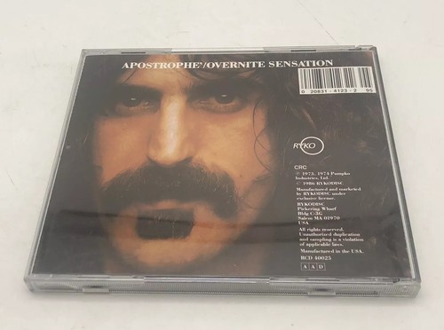 Frank Zappa Apostrophe/Overnight Sensation US CD Initial Rykodisc Issue ...