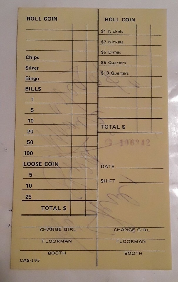 GREG MORRIS SIGNED "VEGAS" RECEIPT ORIGINAL PREOWNED 6 X 3.5 INCH | eBay