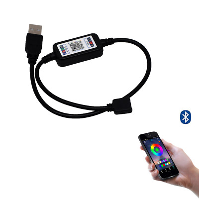 Bluetooth USB Cable Controller For RGB LED Strip Light Smart Phone App ...