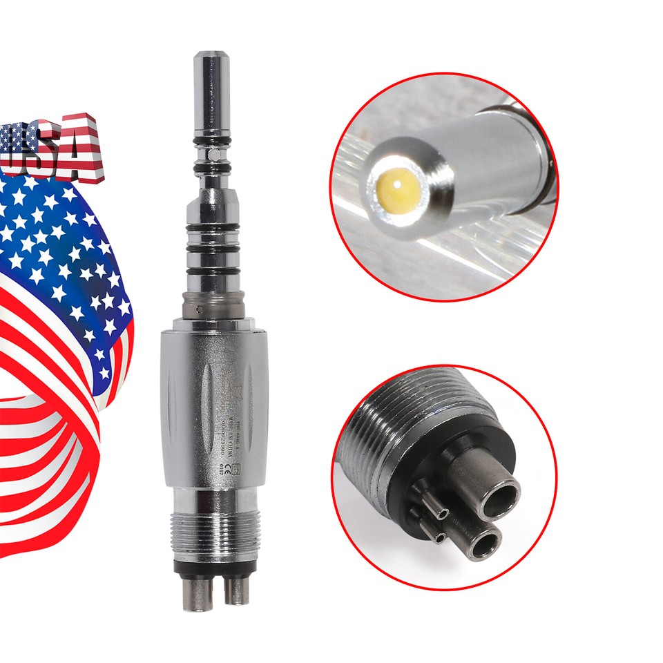 Dental Fiber Optic LED High Speed Turbine Handpiece Led Coupler 4/6Hole ...