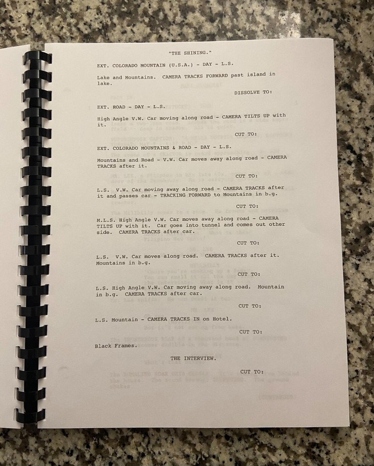 The Shining Horror Movie Script Reprint Full Screenplay Script | eBay
