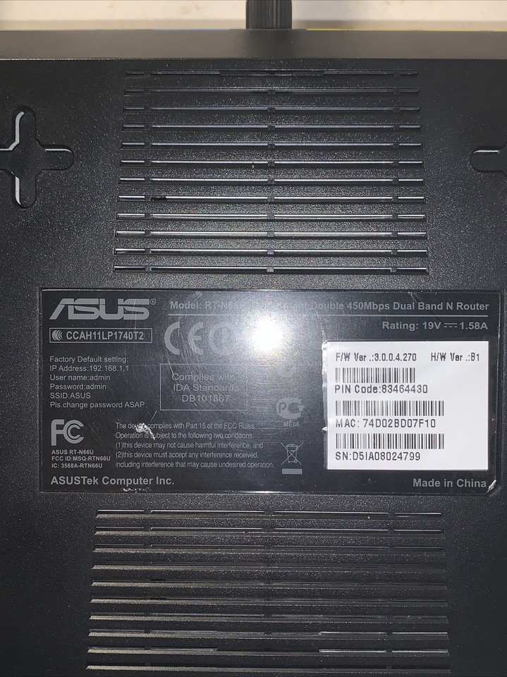 ASUS Dark Knight RT-N66R 450Mbps Gigabit Dual Band Wireless Router ...