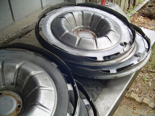 FOUR 1962 62 CHEVROLET CHEVY IMPALA SS HUBCAPS WHEEL COVERS ANTIQUE ...
