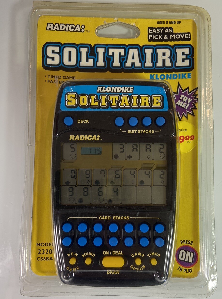 1995 Radica Klondike Solitaire Electronic Hand-Held Portable Game W/Packaging | eBay