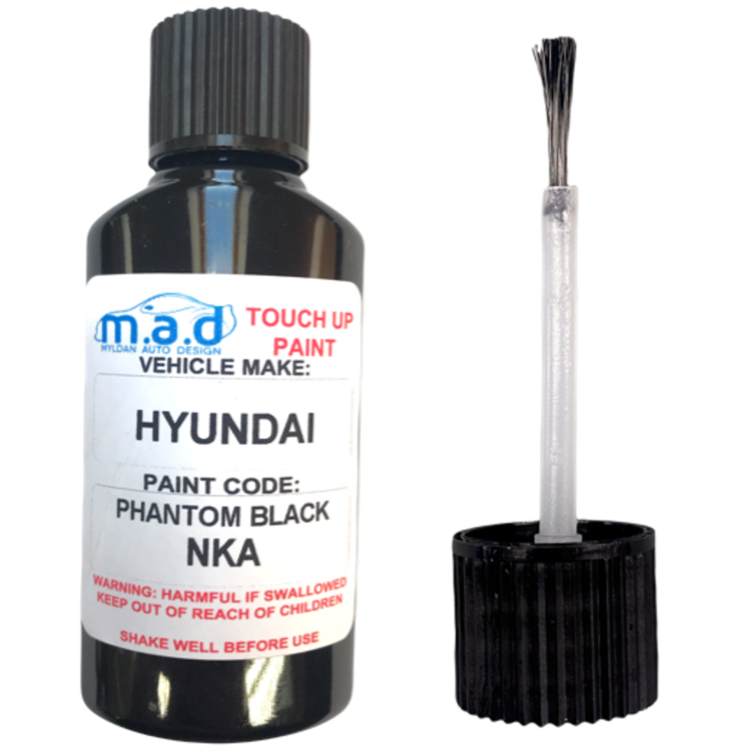 TOUCH UP KIT FOR HYUNDAI PHANTOM BLACK NKA PAINT 30ML SCRATCH I30 SANTA ...