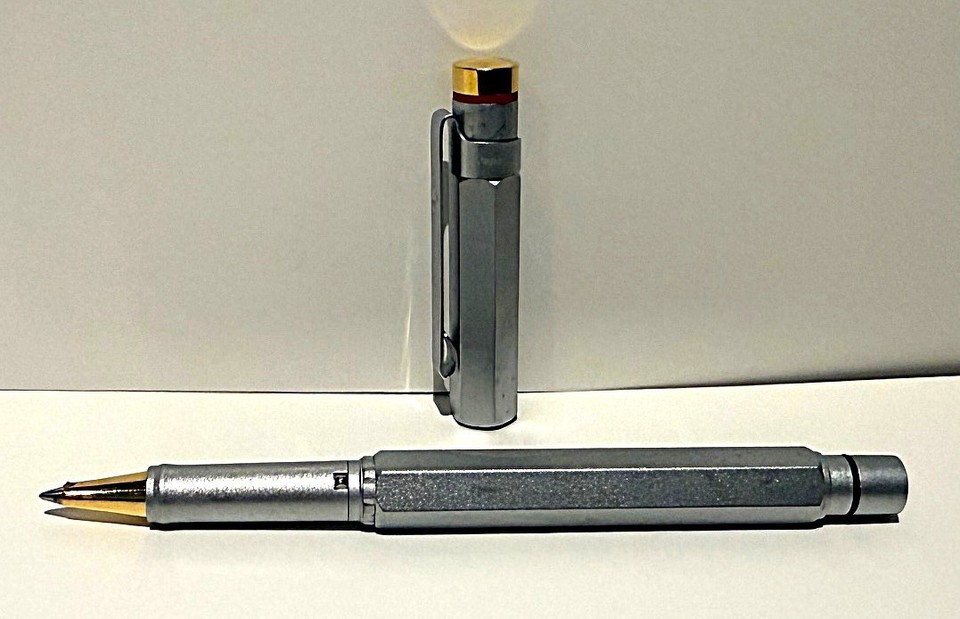 Rotring 600 Newton Rollerball Pen Hexagonal Silver / Gold | eBay