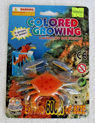 Colored Growing Crab Toy Hing Fat Grows In Water Factory Sealed | eBay