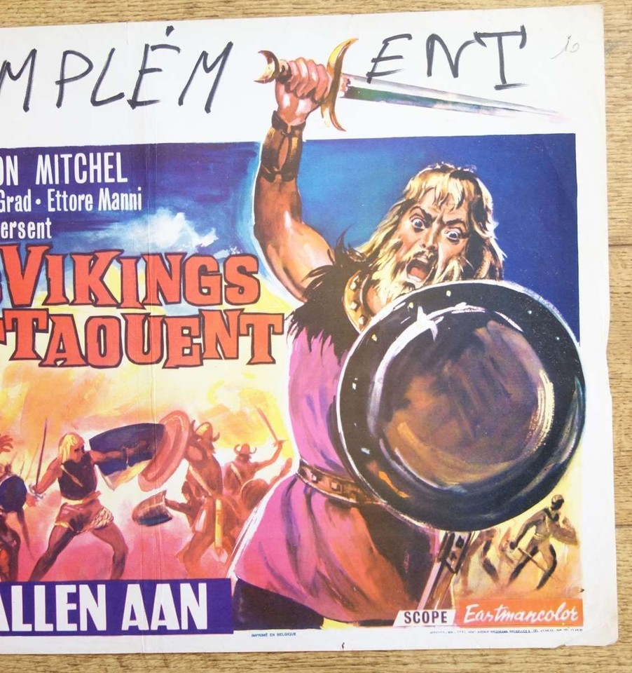 VIKINGS ATTAQUENT Cameron Mitchel affiche cinema belge originale '62 | eBay