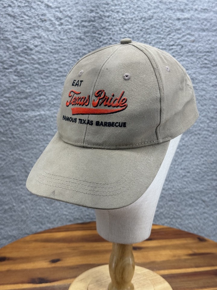 Texas Pride Hat Cap Strap Back Tan Embroidered Famous Texas Barbecue ...
