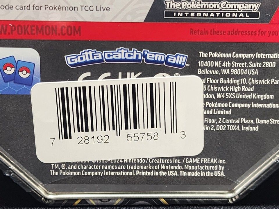 Pokemon TCG Scarlet & Violet Paldean Fates Shiny Charizard ex Tin New ...