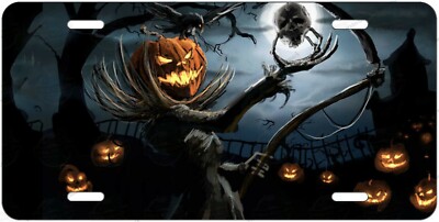 Halloween Haunted Scary Pumpkin Custom License Plate Tag For Auto ATV ...