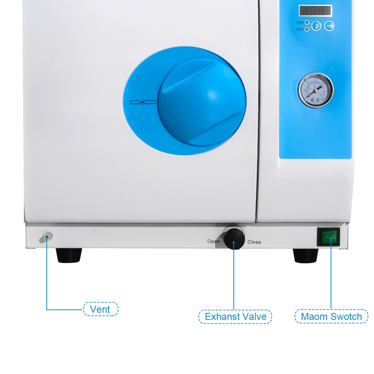 18L Semi-automatic Class N Dental Autoclave Sterilizer Pressure Steam ...