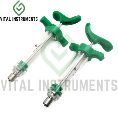 2 Pcs Dose Syringes 10mL Unbreakable Plastic Livestock Veterinary Tools ...