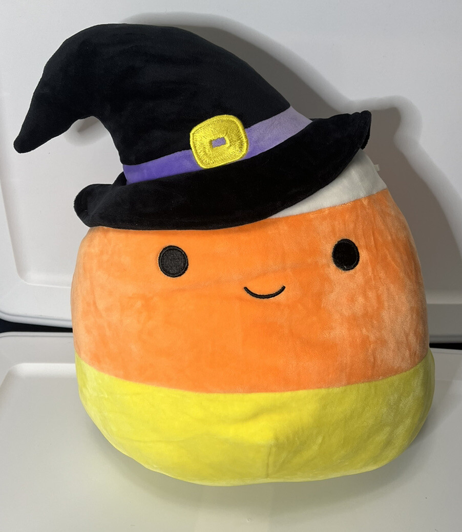 NEW Cannon the Candy Corn 12" Squishmallow Plush Black Witch Hat ...