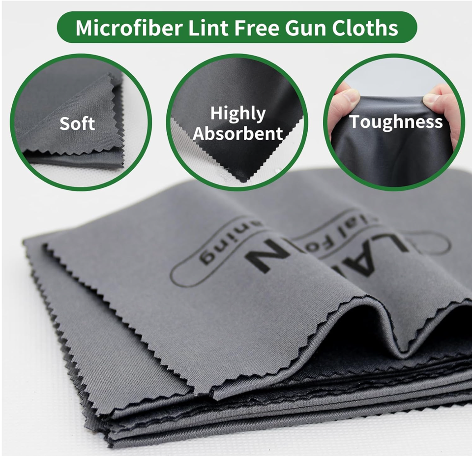 6Pack 12x12" Microfiber Gun Cleaning Cloth Firearm Polishing Rag Lint ...