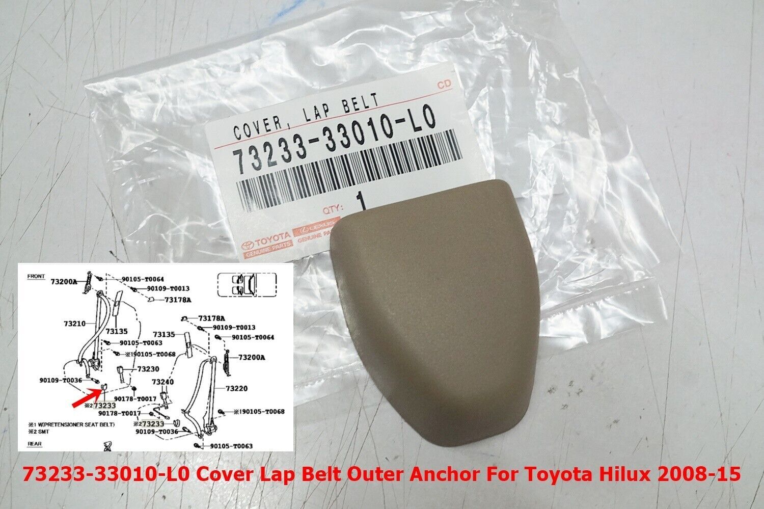 73233-33010-L0 Cover Lap Belt Outer Anchor For Toyota Hilux 2008-15 | eBay
