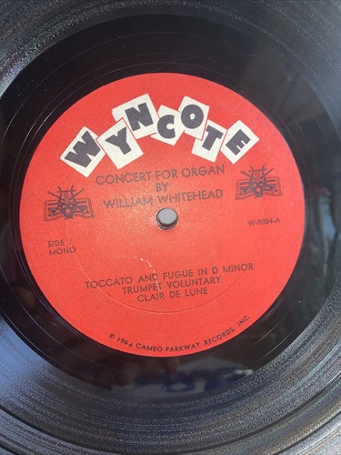 Wyncote Concert For Organ By William Whitehead 1964 Cameo Parkway ...