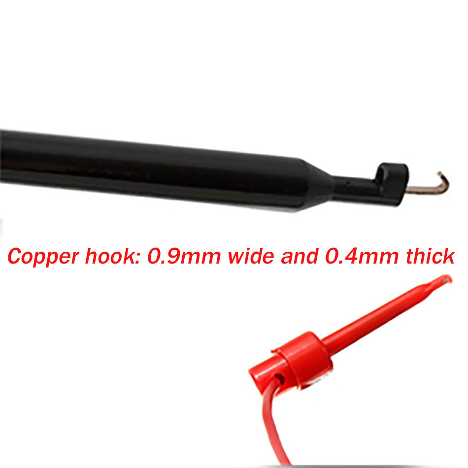 Tip Test Hook Clips for PCB IC Digital Multimeter Leads Black & Red ...
