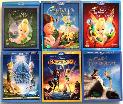 Disney's Tinker Bell 6 movie collection (Blu-ray/DVD) w Slipcovers LIKE ...