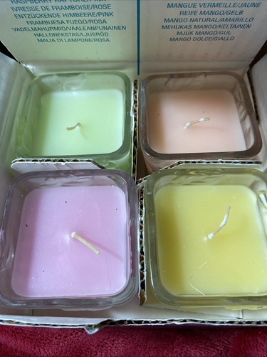 PartyLite Fruit Tea Candle Sampler Set of 4 Lemongrass Mango Peach ...