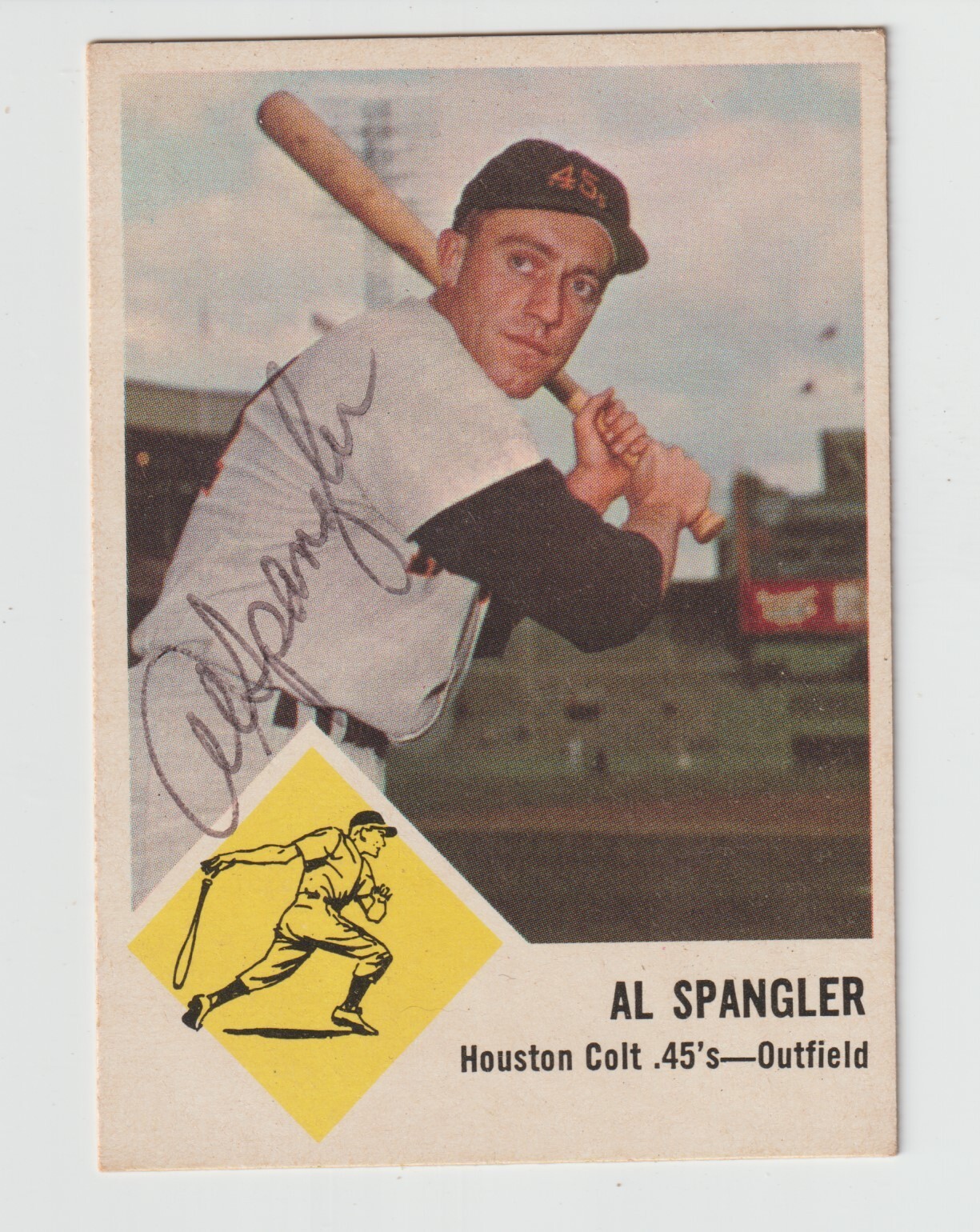 Al Spangler - Signed 1963 Fleer Baseball Card #39 - Houston Colt .45's ...