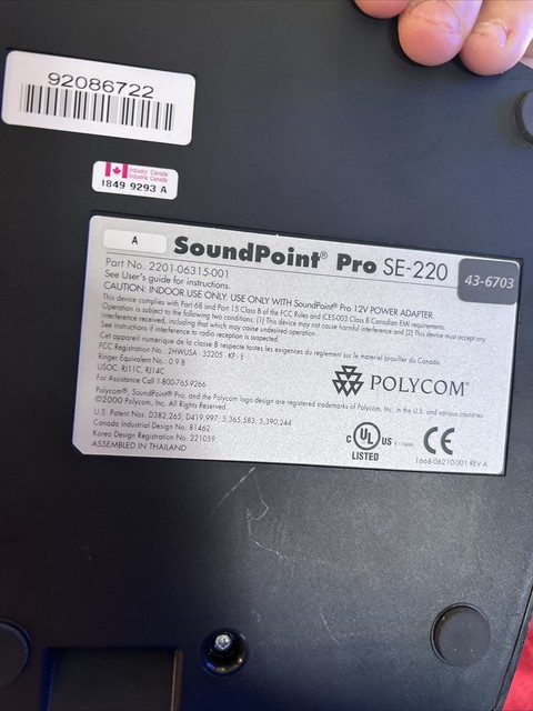 Polycom SoundPoint Pro Se-220 2 Line Conference Business Phone for sale ...