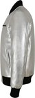 Men's Real Leather Shinny Silver Metallic Foil Jacket Bomber Biker ...