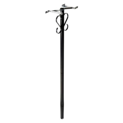 Mailbox Post Steel Decorative Scroll Top Mount In Ground Black Rust ...