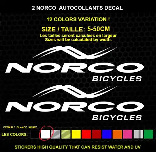 2 NORCO BIKE sticker Genuine decal sticker WATERPROOF STICKERS | eBay